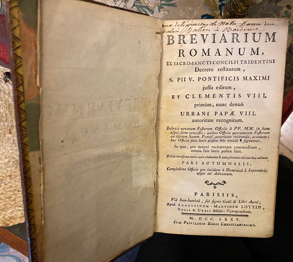 Antique Year 1775 Louis XVI Era Religious Breviarium Romanum - La ...